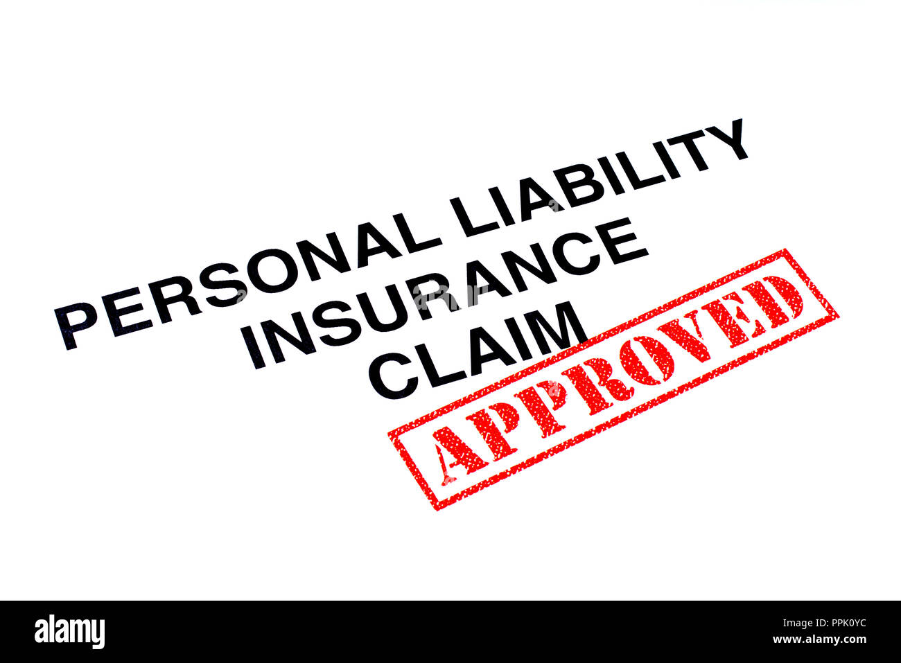 A Personal Liability Insurance Claim heading stamped with a red ...
