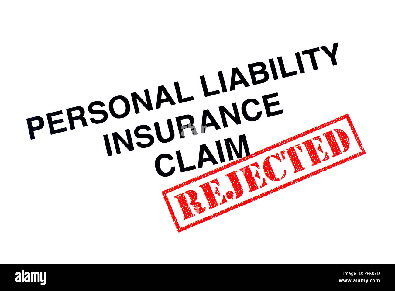 A Personal Liability Insurance Claim heading stamped with a red ...