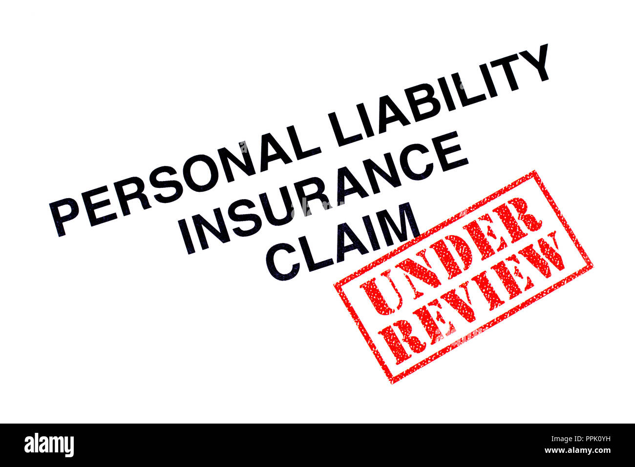 A Personal Liability Insurance Claim heading stamped with a red UNDER ...