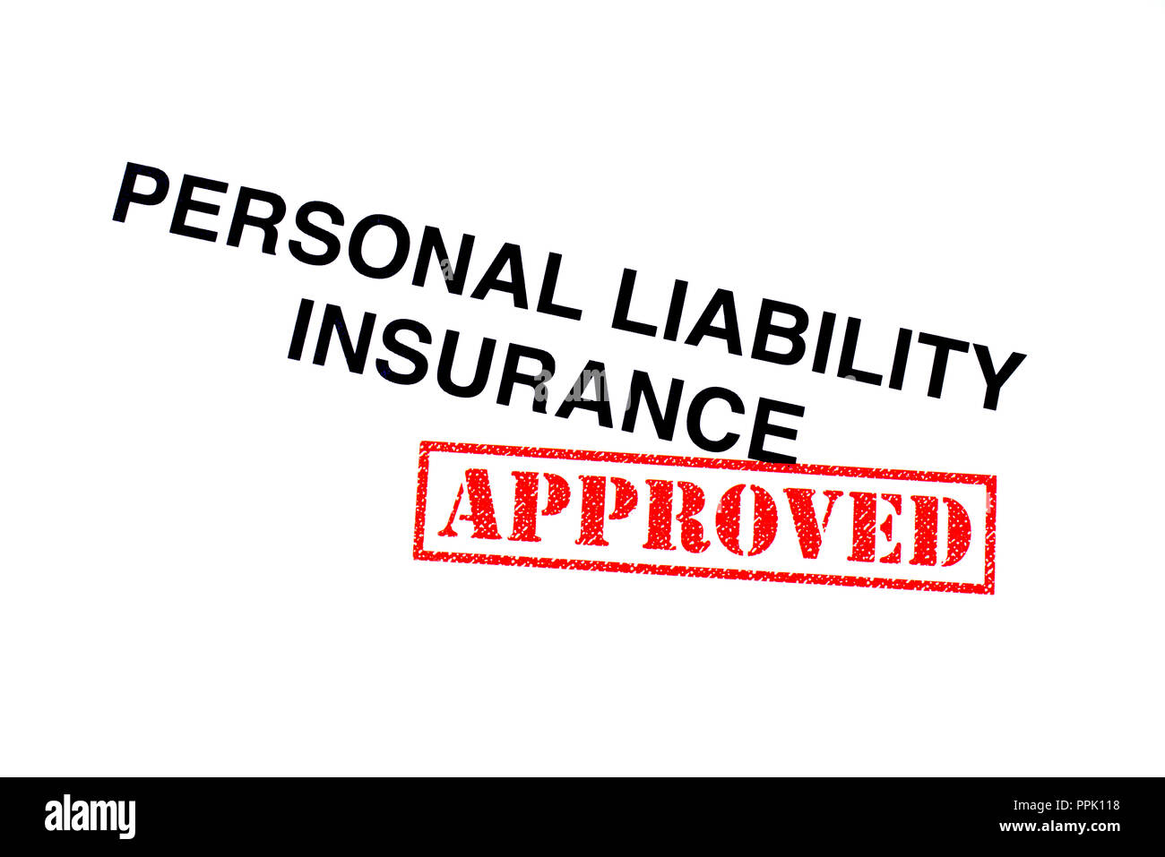 A Personal Liability Insurance heading stamped with a red APPROVED ...