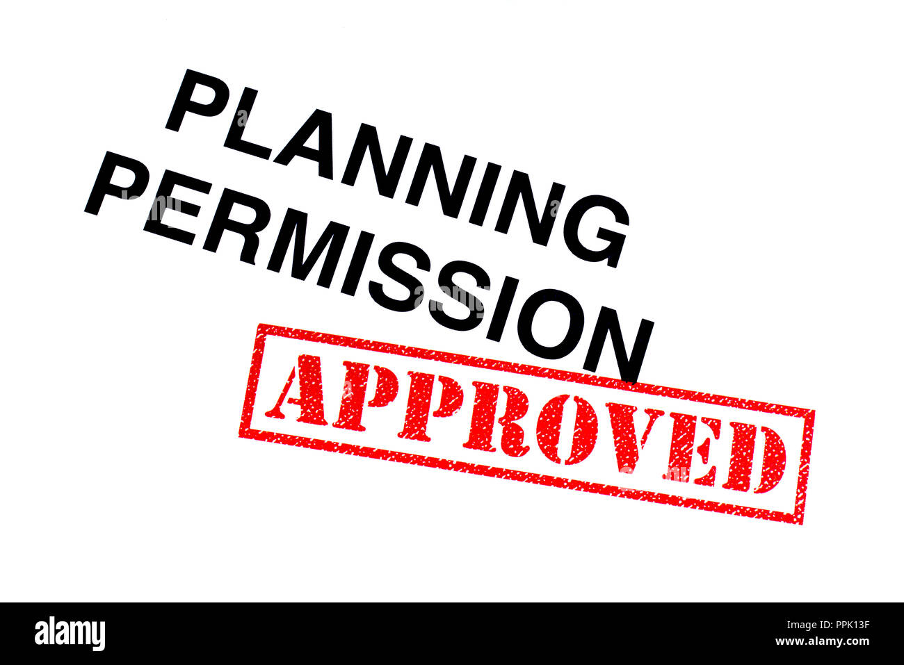Planning Permission heading stamped with a red APPROVED rubber stamp ...