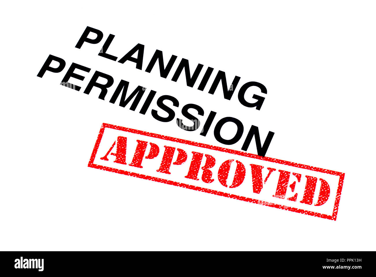 Planning Permission heading stamped with a red APPROVED rubber stamp ...