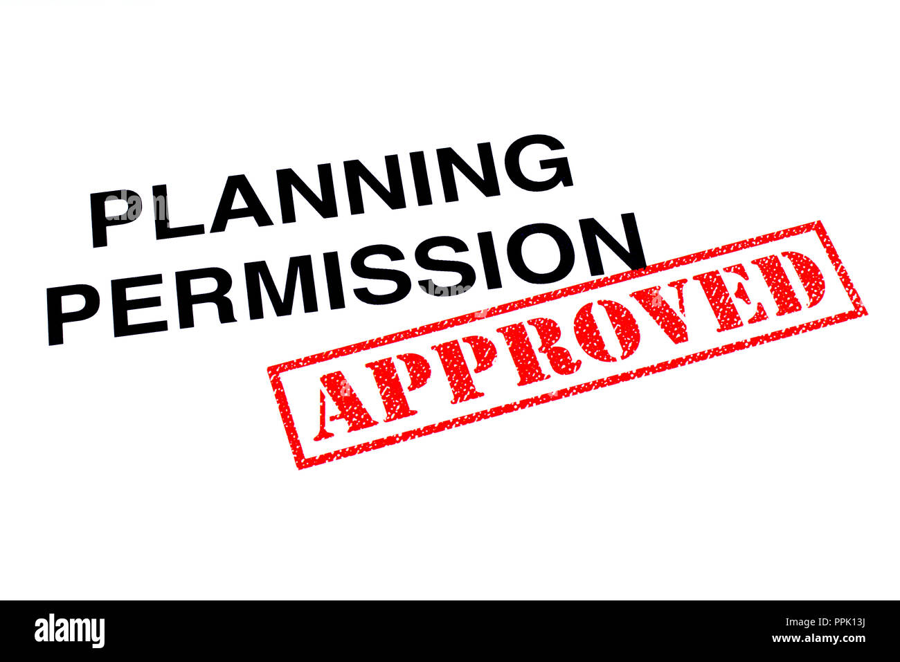 Planning Permission heading stamped with a red APPROVED rubber stamp ...