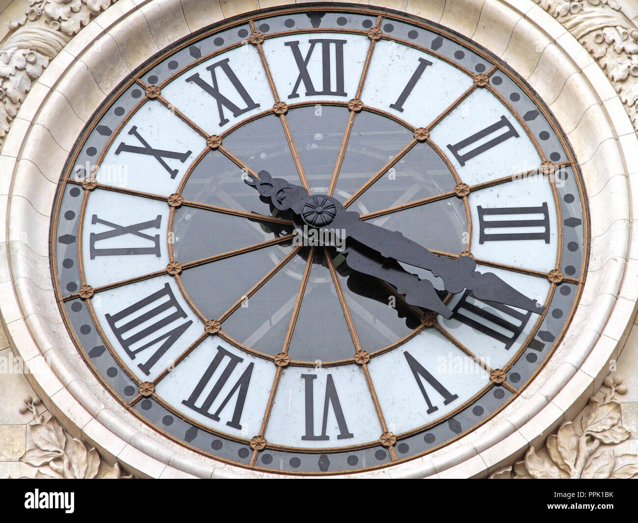 Medieval analog clock with glass dial in Paris Stock Photo - Alamy