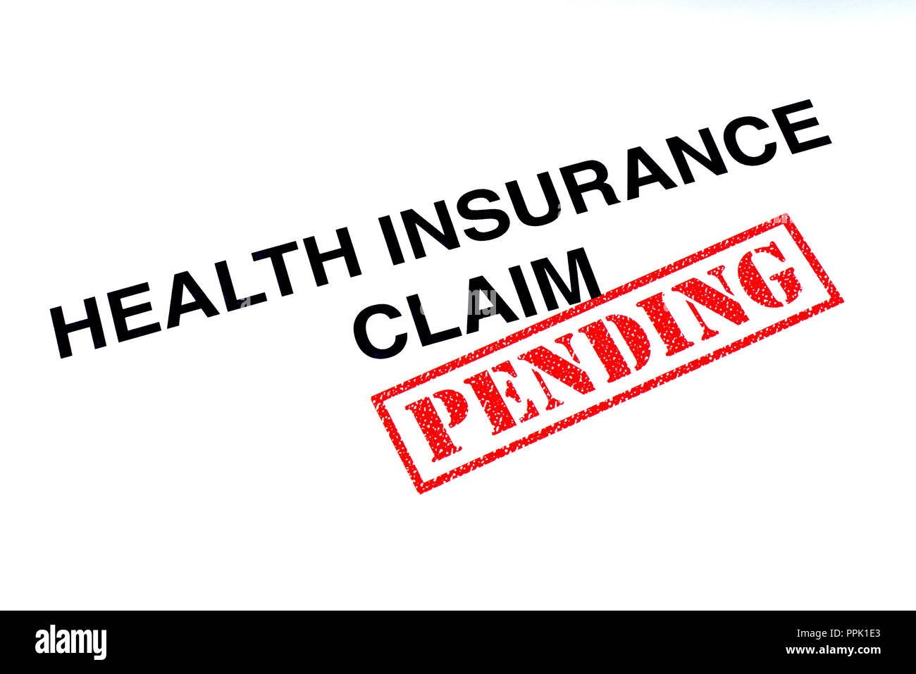 Health Insurance Claim heading stamped with a red PENDING rubber stamp ...