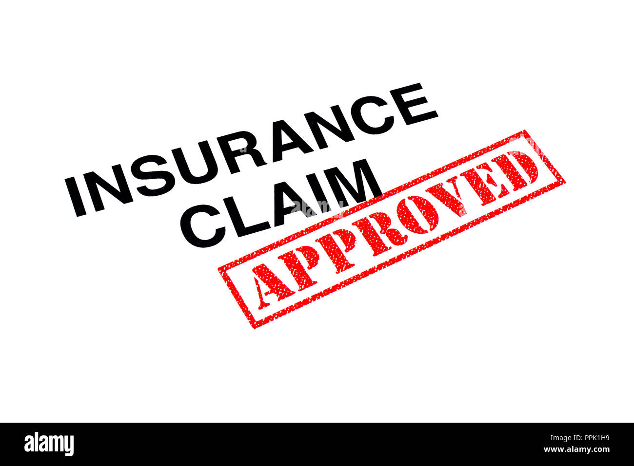 Insurance Claim heading stamped with a red APPROVED rubber stamp Stock ...