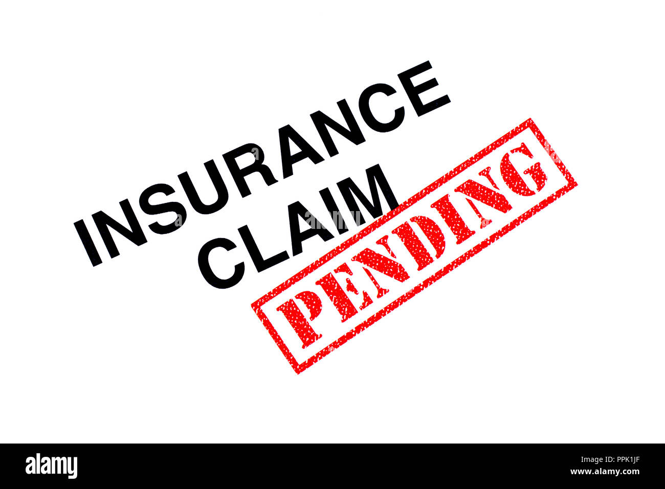 Insurance Claim heading stamped with a red PENDING rubber stamp Stock ...