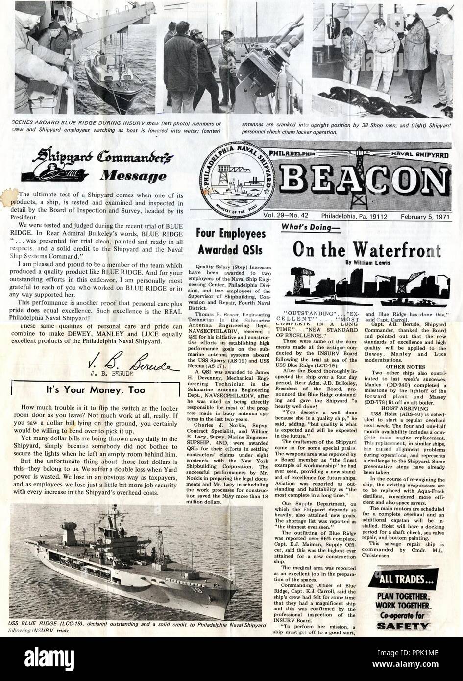 Blue Ridge First Insurv in Philly Shipyard BEACON Pub page 1 of 2 Stock ...