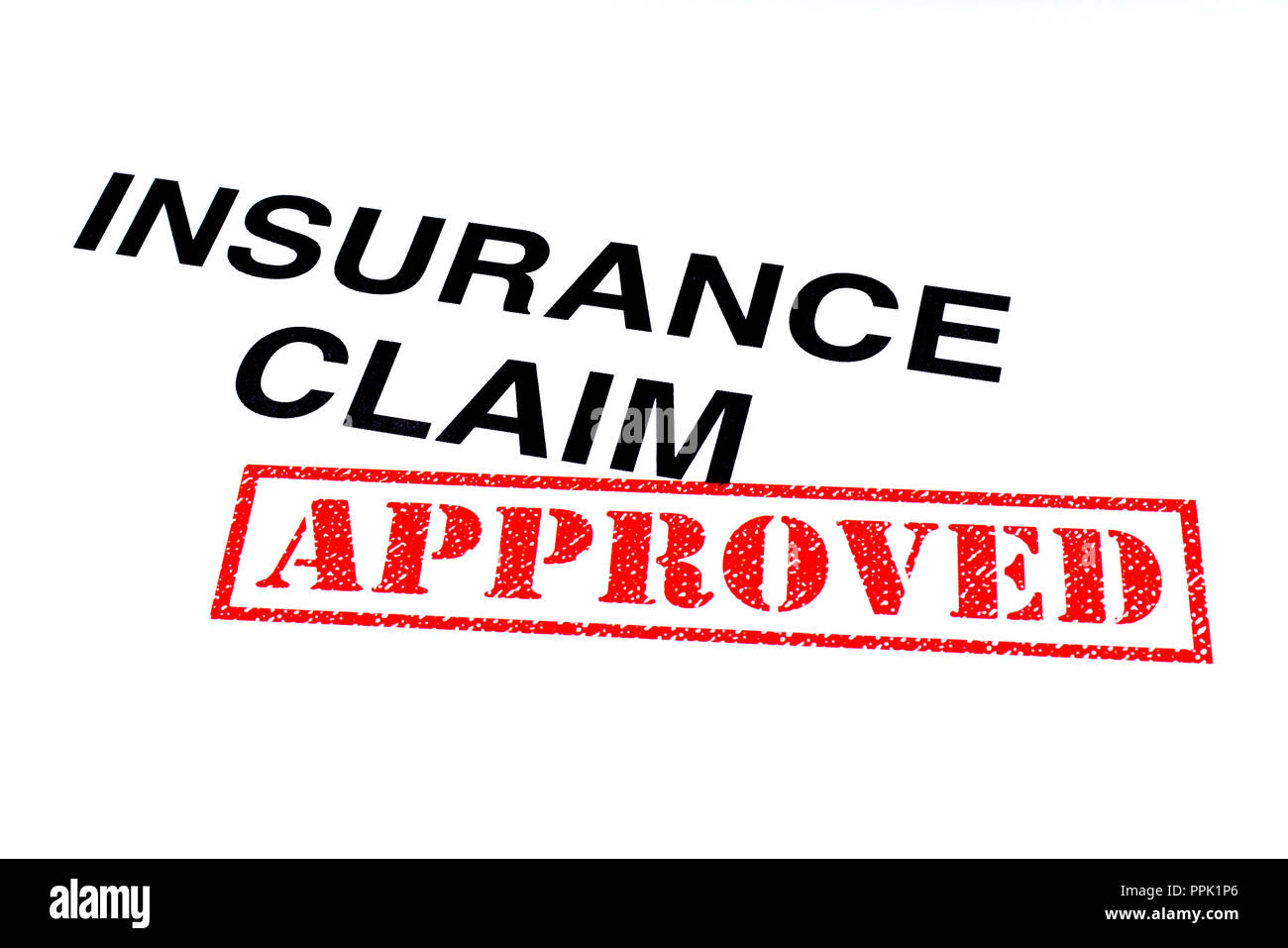 Insurance Claim heading stamped with a red APPROVED rubber stamp Stock ...