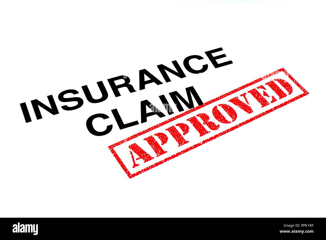 Insurance Claim heading stamped with a red APPROVED rubber stamp Stock ...