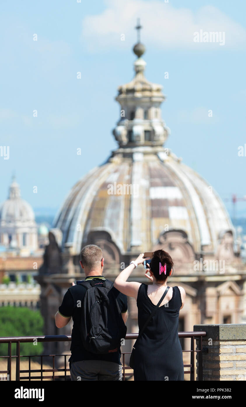 Dome of santi luca e martina in rome hi-res stock photography and ...