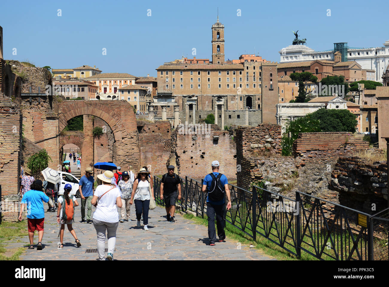 The Roman Forum was the heart of the city of ancient Rome Stock Photo ...
