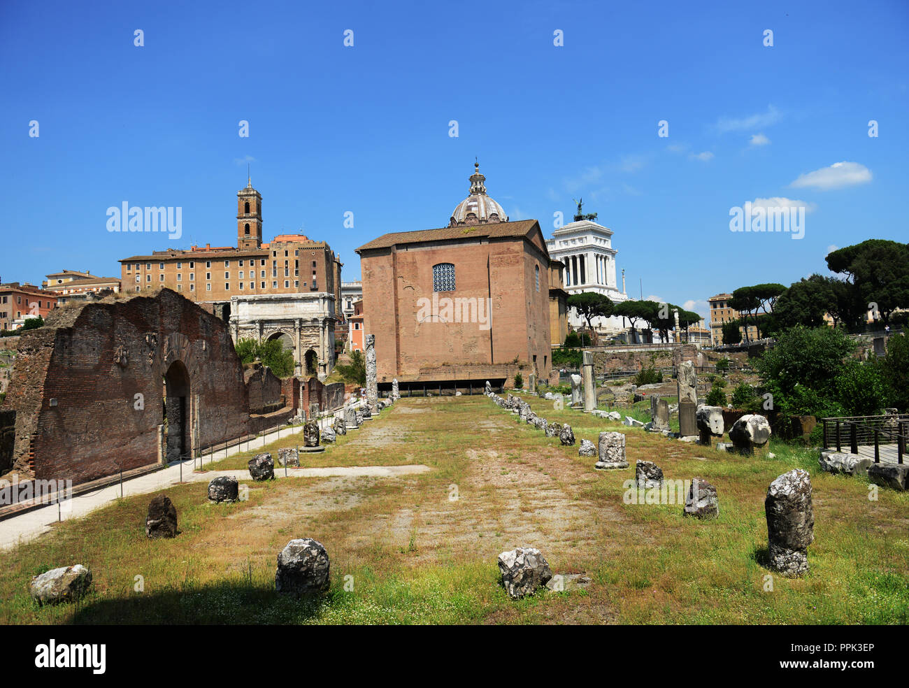 The Roman Forum was the heart of the city of ancient Rome Stock Photo ...