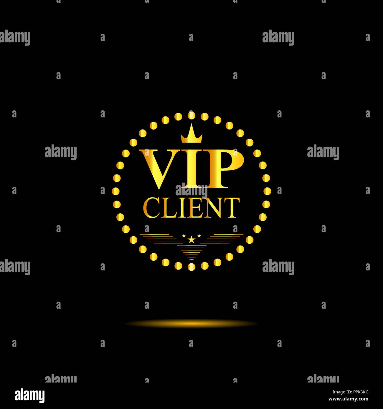Gold inscription VIP client on black background Stock Vector Image ...