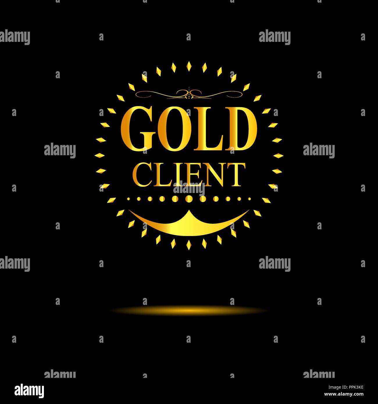 Gold inscription GOLD client on black background Stock Vector Image ...