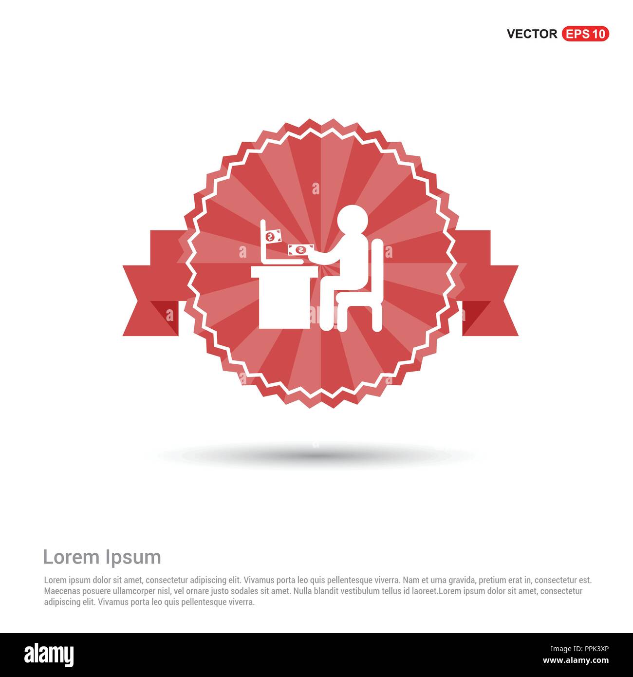 Business man working - Red Ribbon banner Stock Vector Image & Art - Alamy