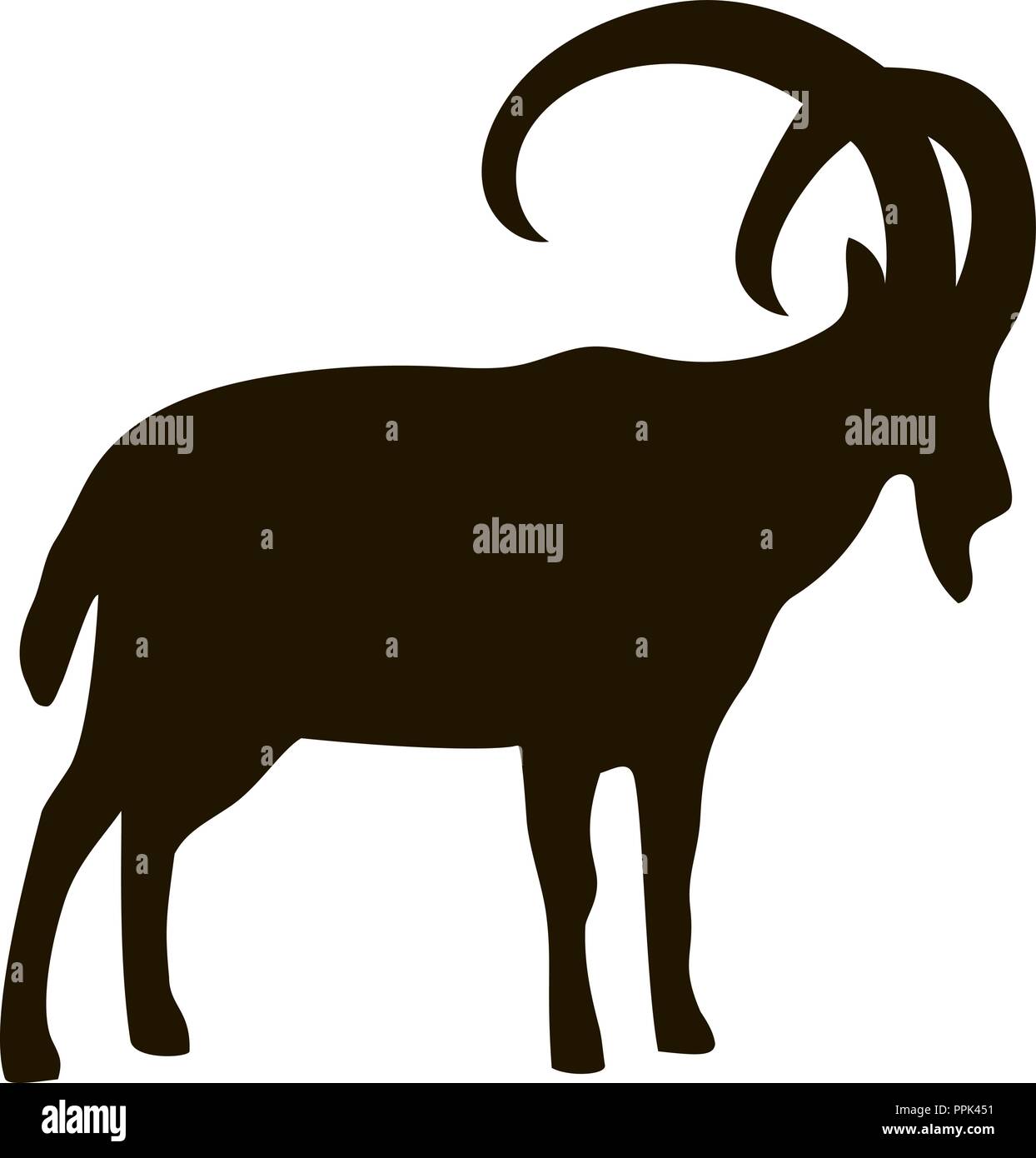 On farm black goat Stock Vector Images - Alamy