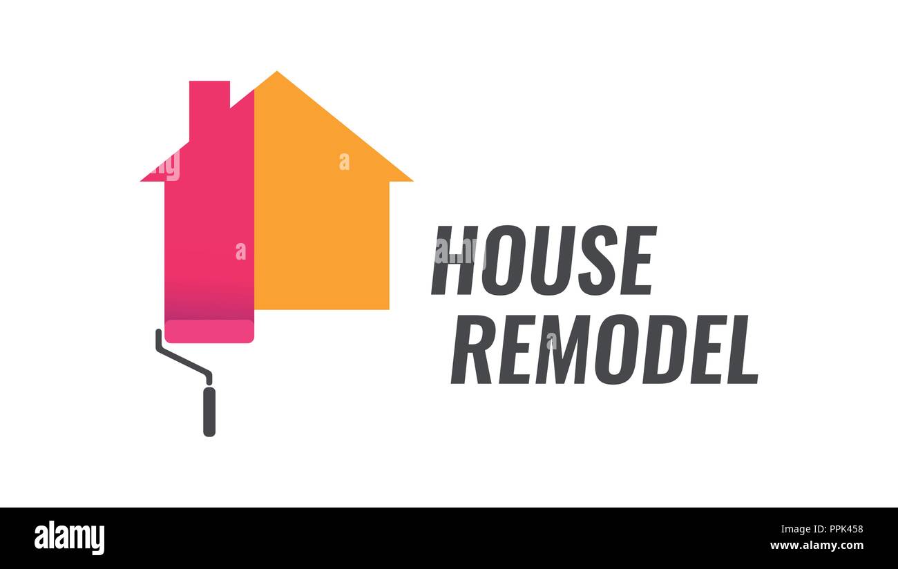 House Remodel - Vector Logo with Dyeing House and Caption Stock Vector ...