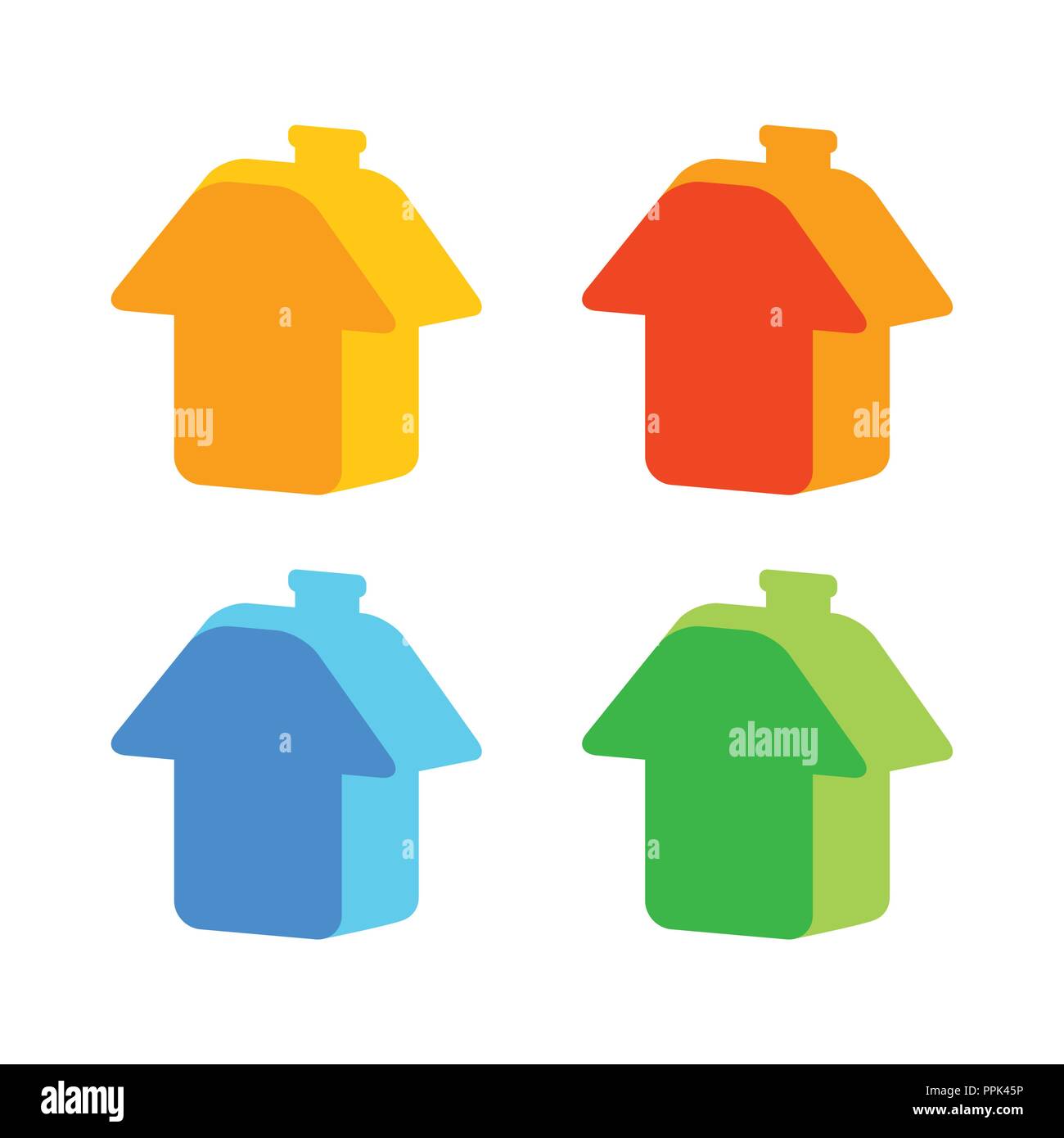 House Logo, Set of Vector Colorful Icons isolated on white background ...