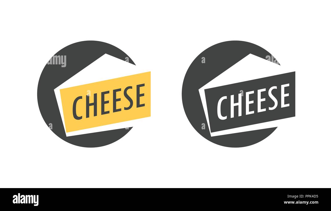 Logo with Piece of Italian Parmesan Cheese in Yellow and Dark Gray ...