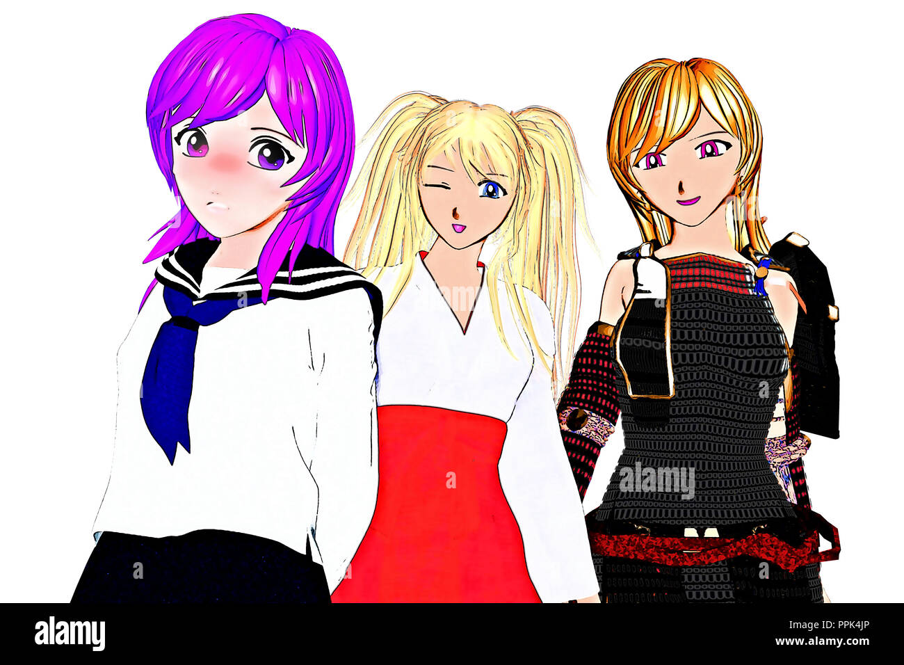 Japanese toon girls Stock Photo - Alamy
