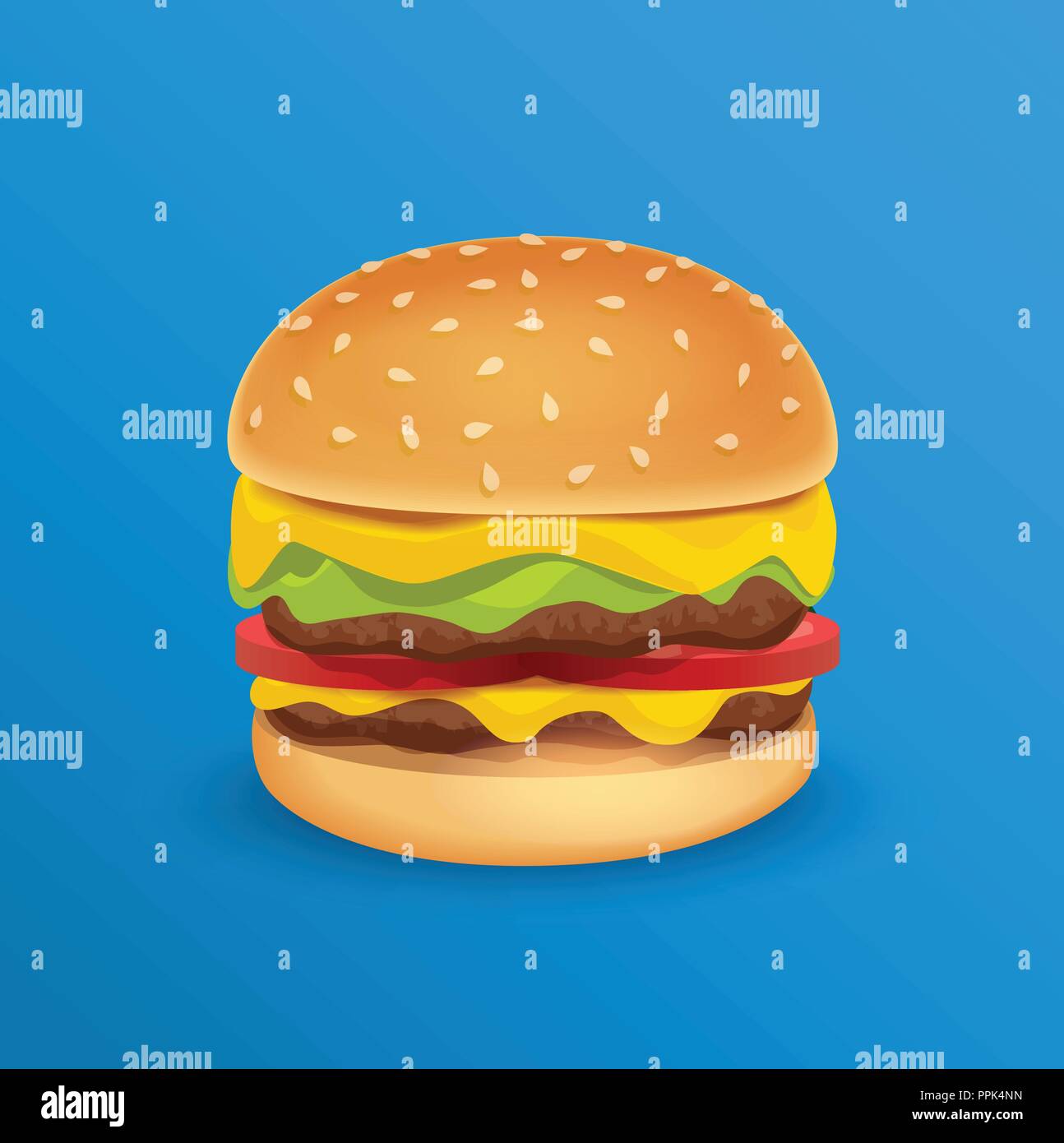 Vector illustration tasty burger cartoon hi-res stock photography and ...