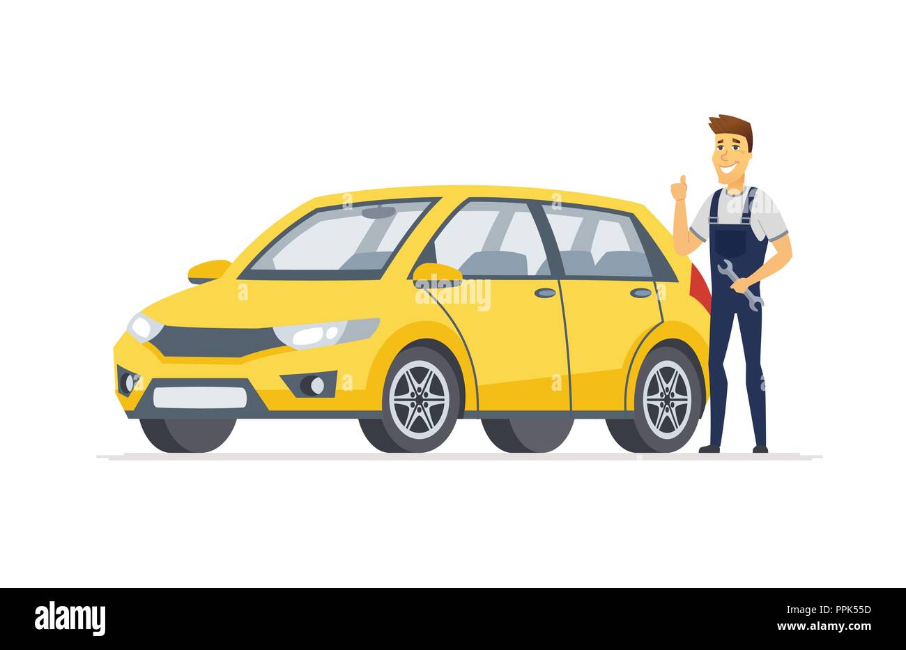 Young man repair cartoon Cut Out Stock Images & Pictures - Alamy