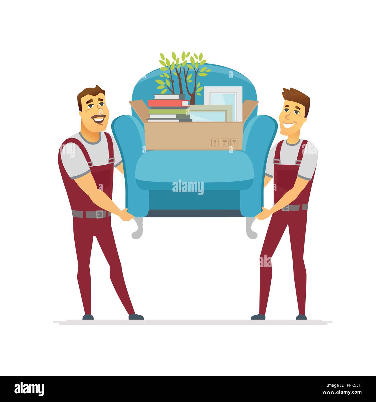 Moving service - cartoon people characters isolated illustration Stock ...