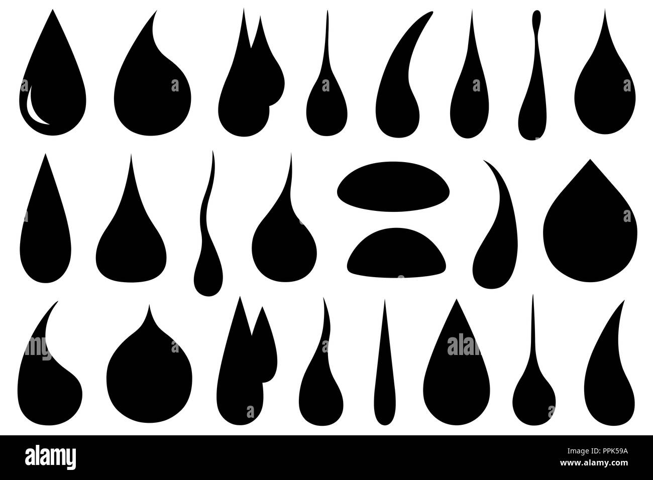 Set of different liquid drops isolated on white Stock Photo - Alamy