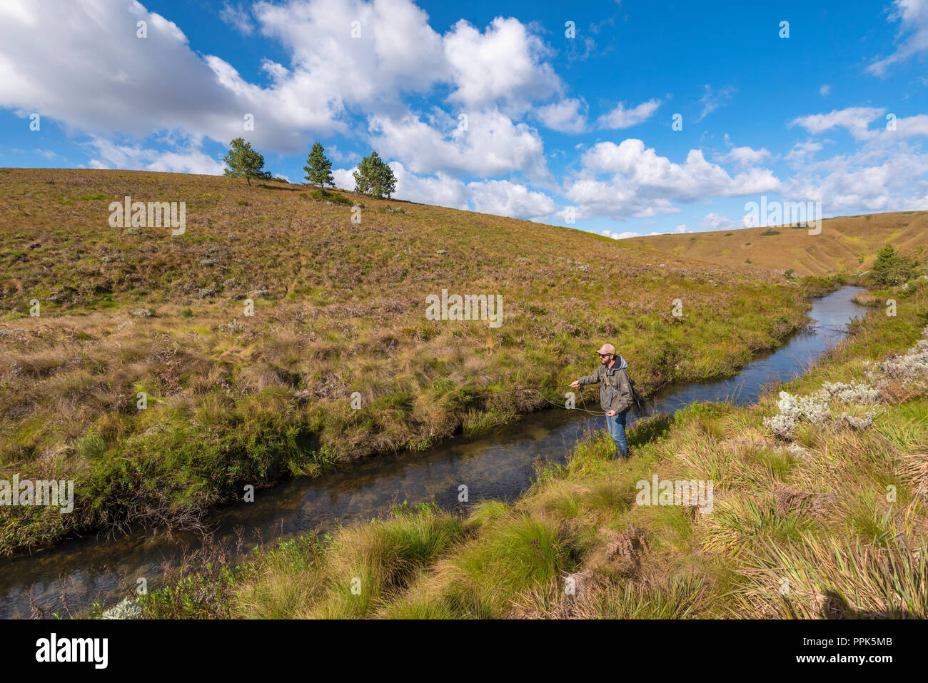 A fly fisherman plies the wild rivers of Nyanga National Park in ...