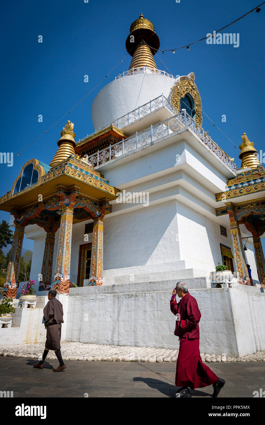 Pilgrims circle the National Memorial Chorten in Thimpu, the capital ...