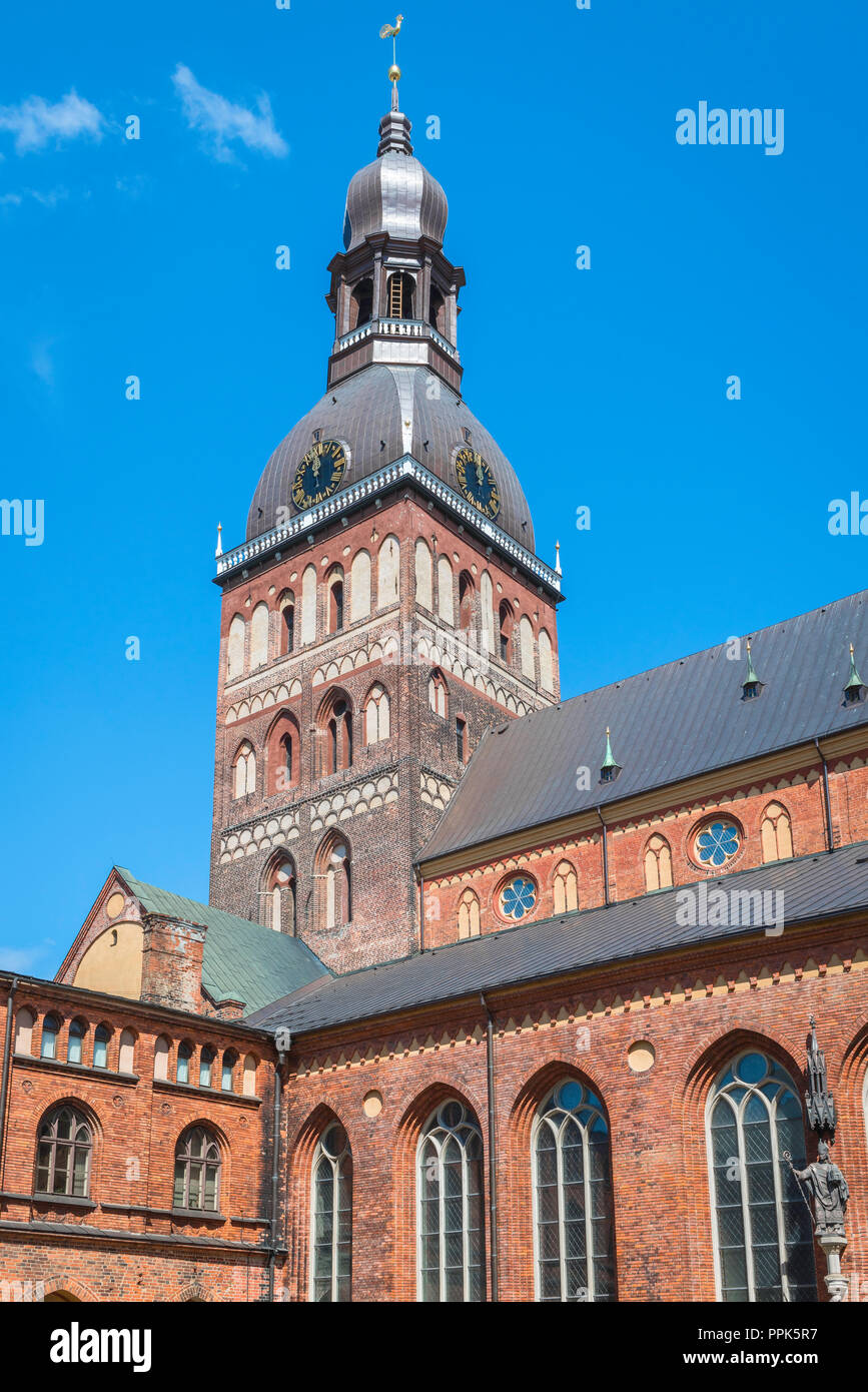 Riga Cathedral, view of the cathedral tower and cloister from within ...
