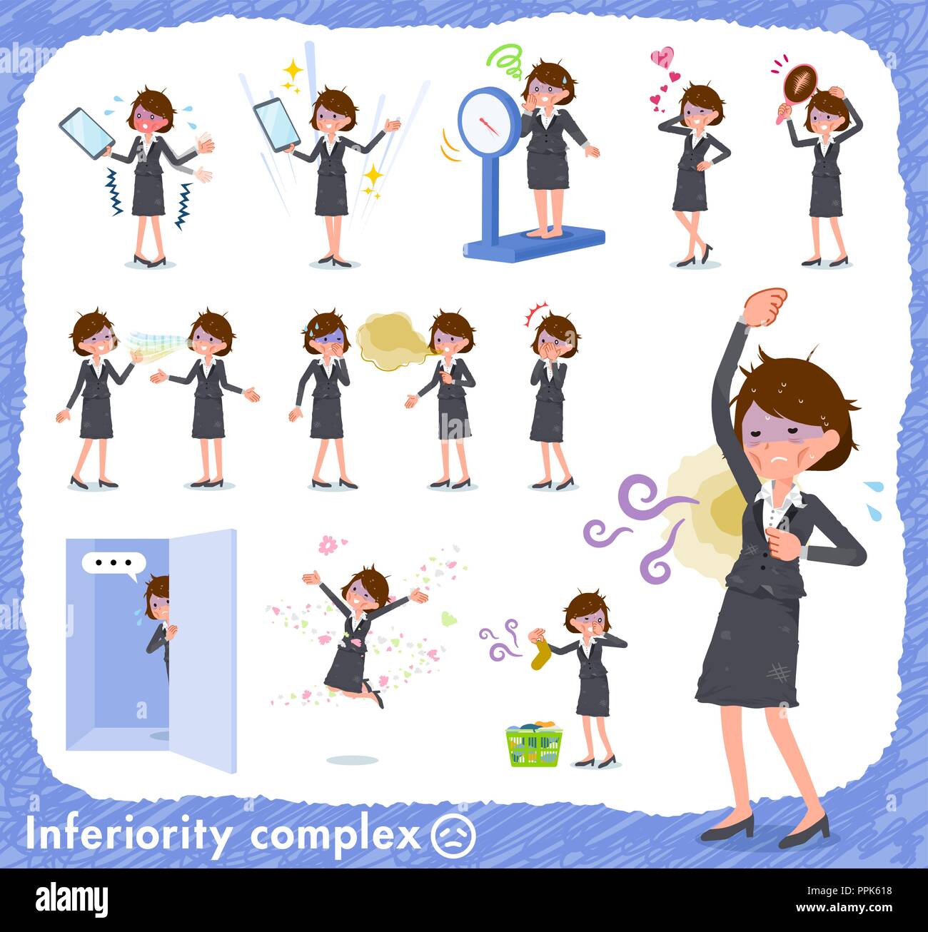 A set of bad condition women on inferiority complex.There are actions ...