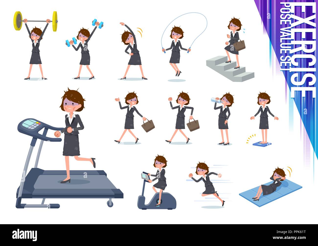 A set of bad condition women on exercise and sports.There are various ...