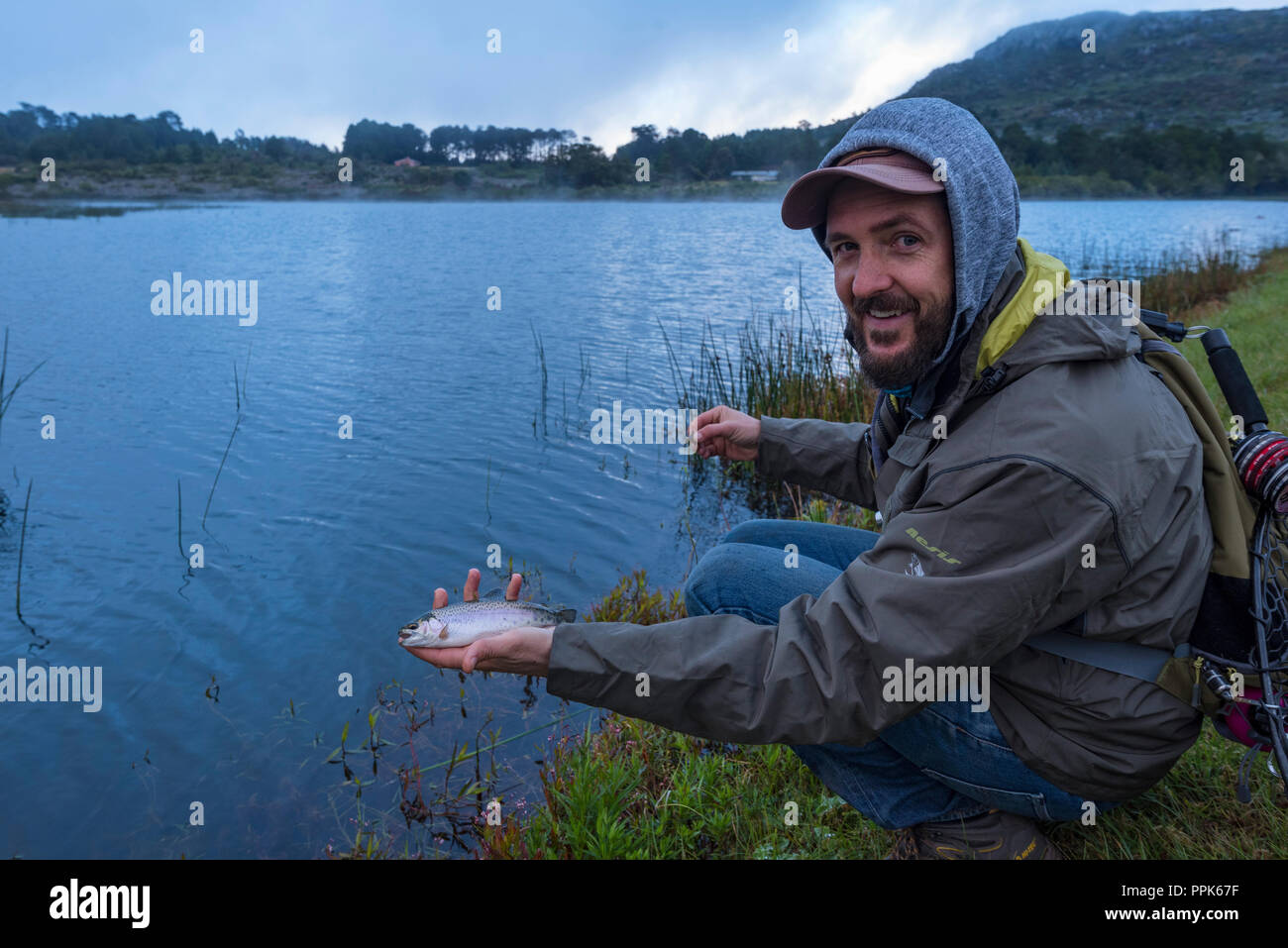 Fly fishing in Zimbabwe's Eastern Highlands Stock Photo - Alamy