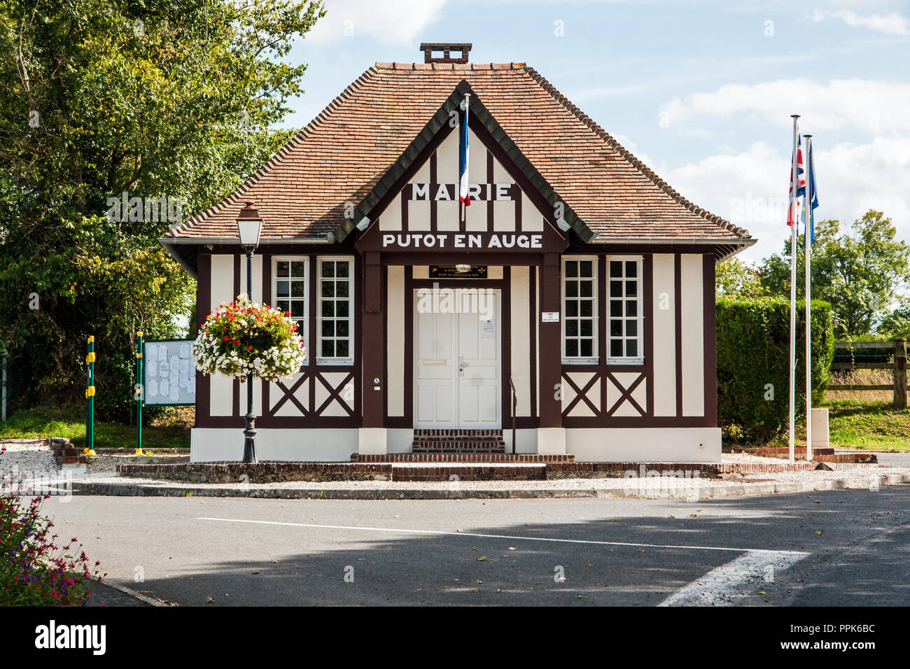 The Mairie in the little villlage of Putot en Auge, Normandy. The ...