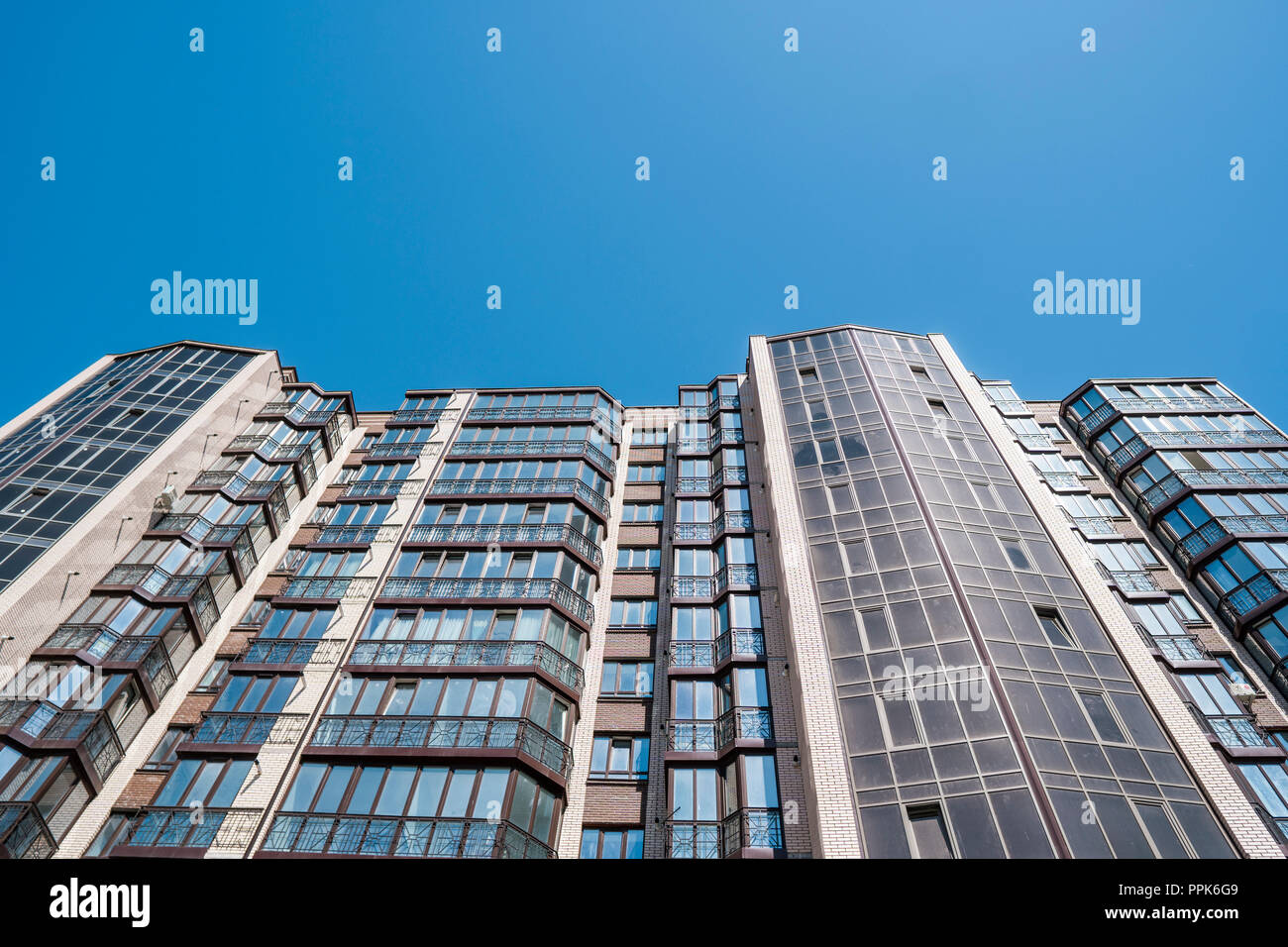 Modern and new apartment building. Multistoried, modern, new and ...