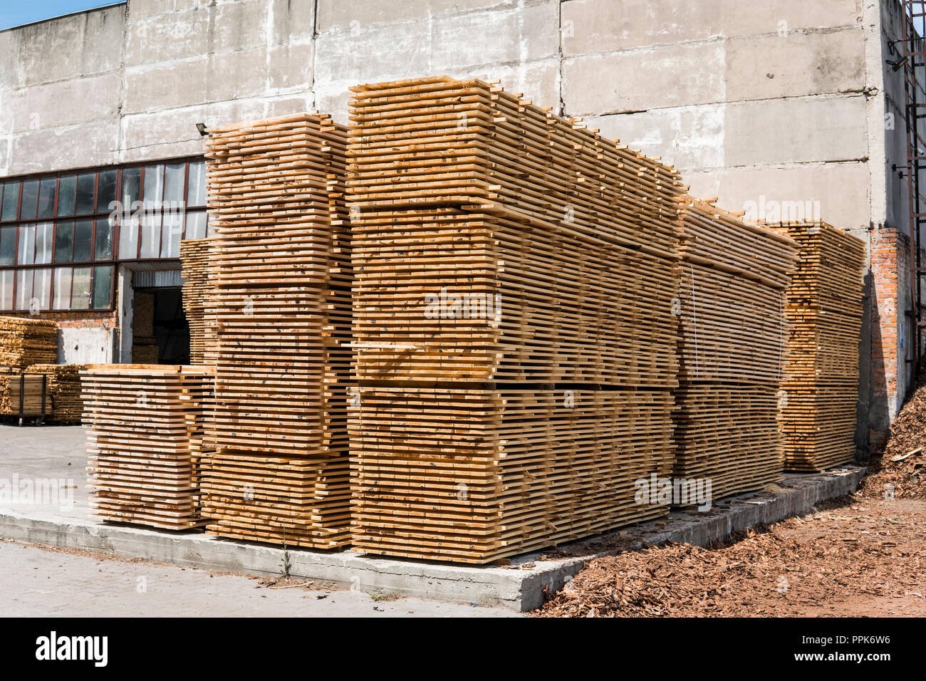 Wood flooring piles hi-res stock photography and images - Alamy