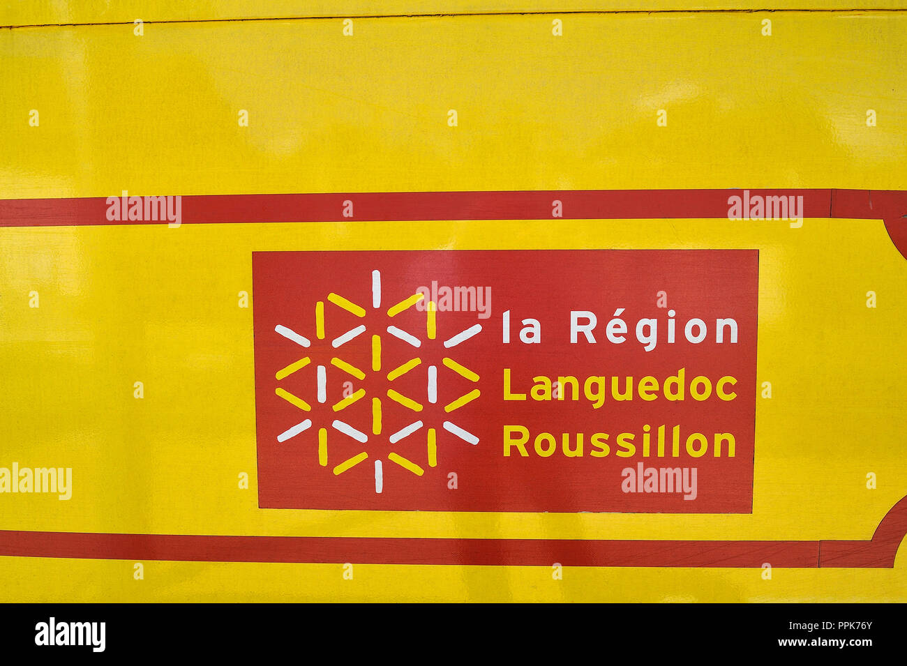 The logo of the French region of Languedoc Roussillon on the small ...
