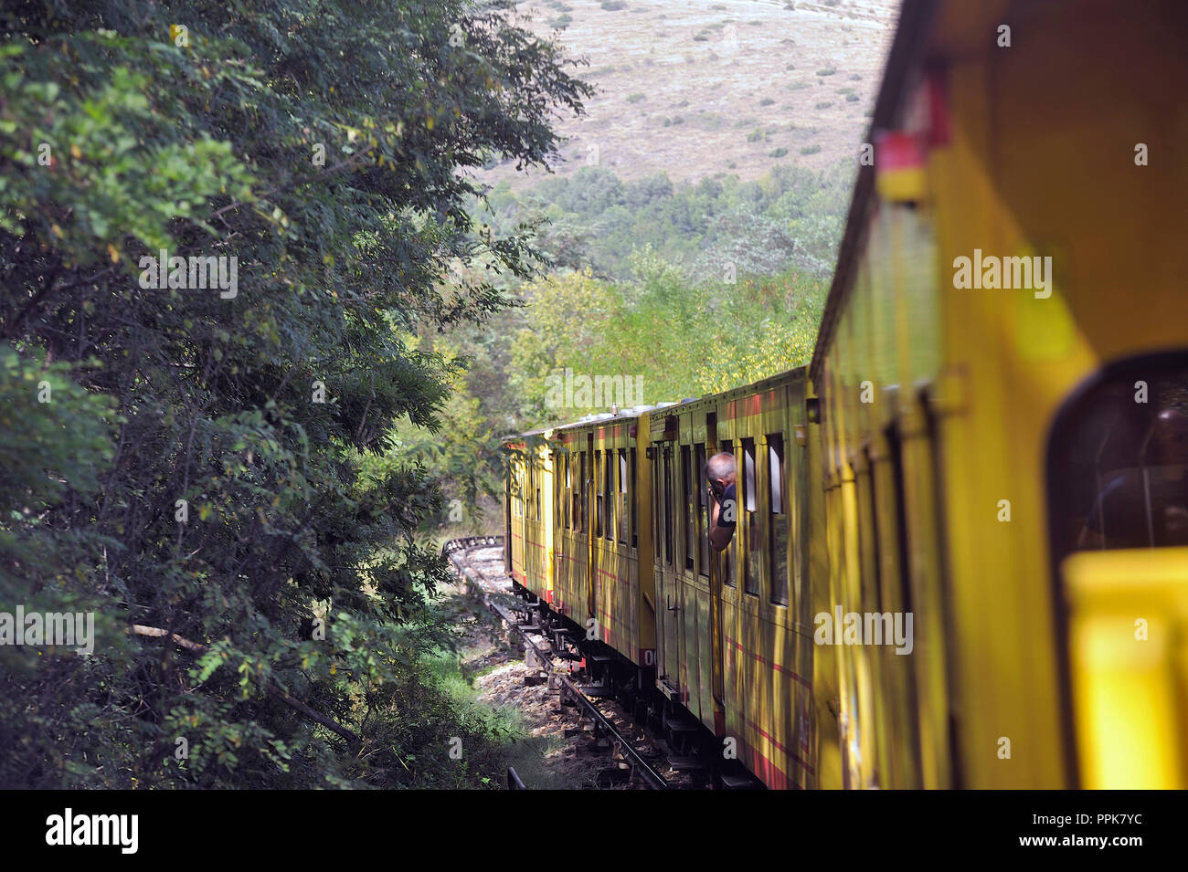 Yellow train pyrenees old hi-res stock photography and images - Alamy