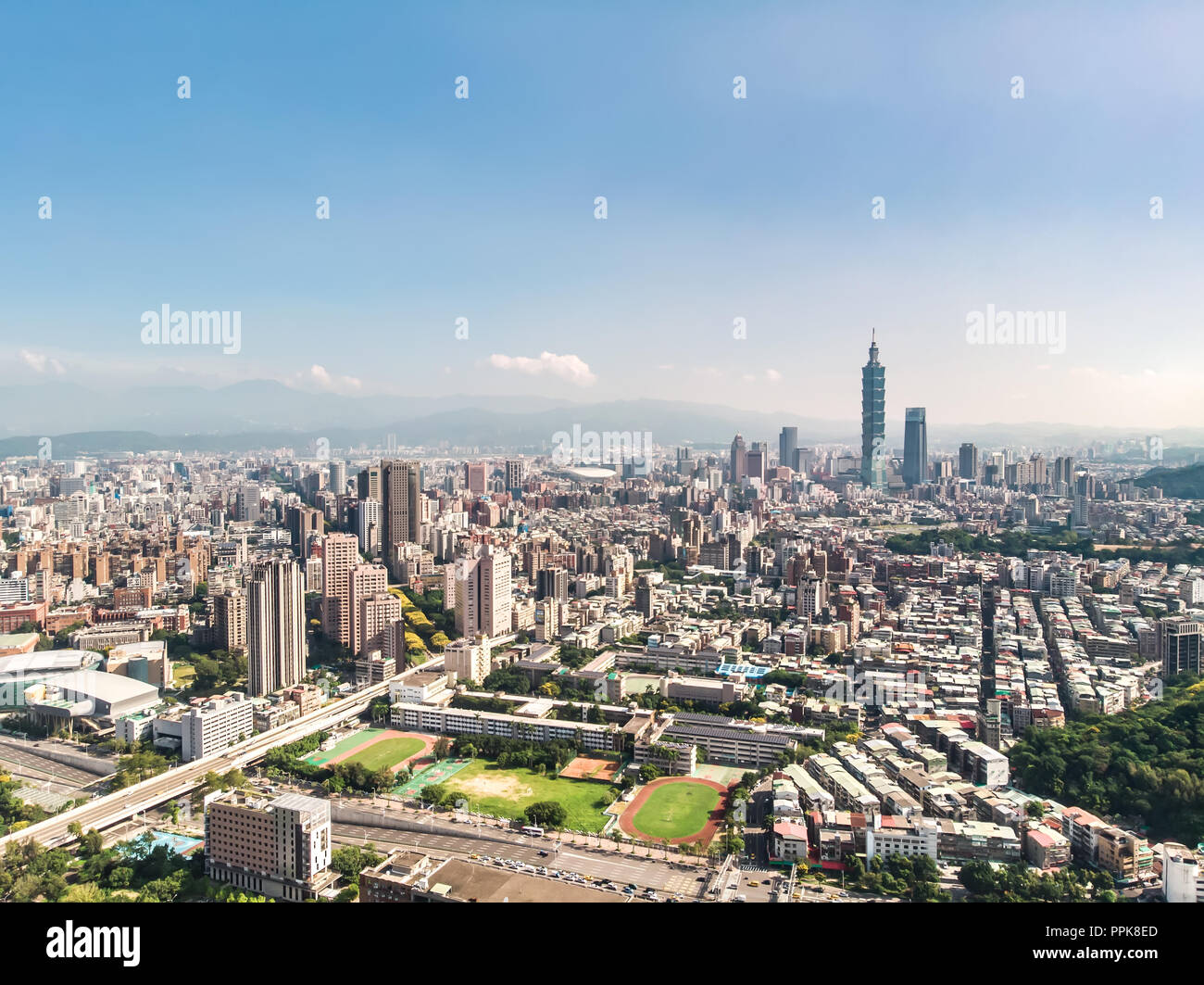 Skyline of taipei city in downtown Taipei, Taiwan Stock Photo - Alamy