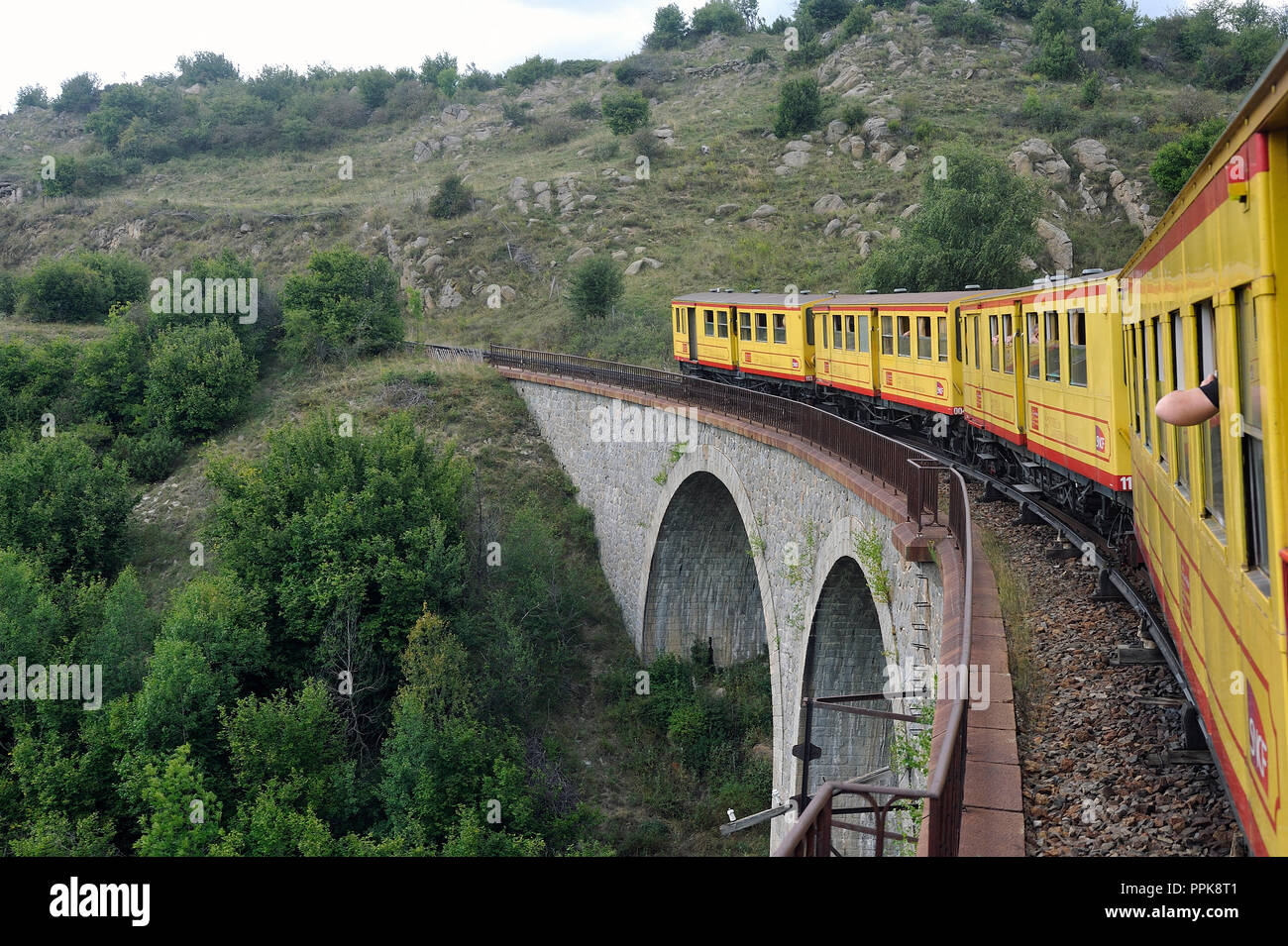 Yellow train pyrenees old hi-res stock photography and images - Alamy