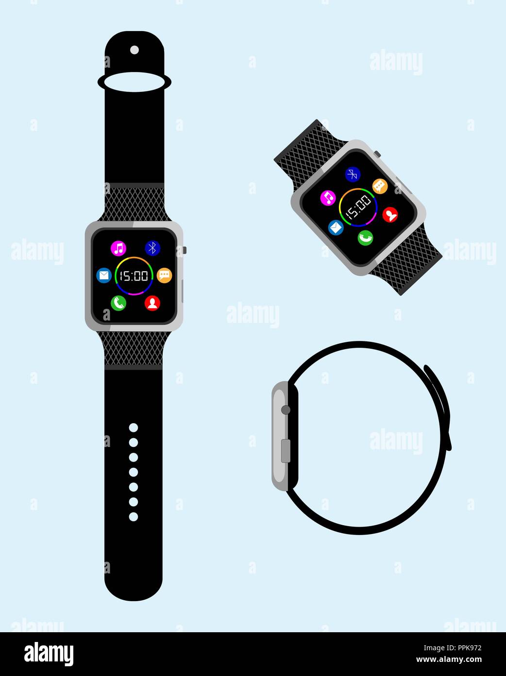 Smartwatch stainless Stock Vector Images - Alamy