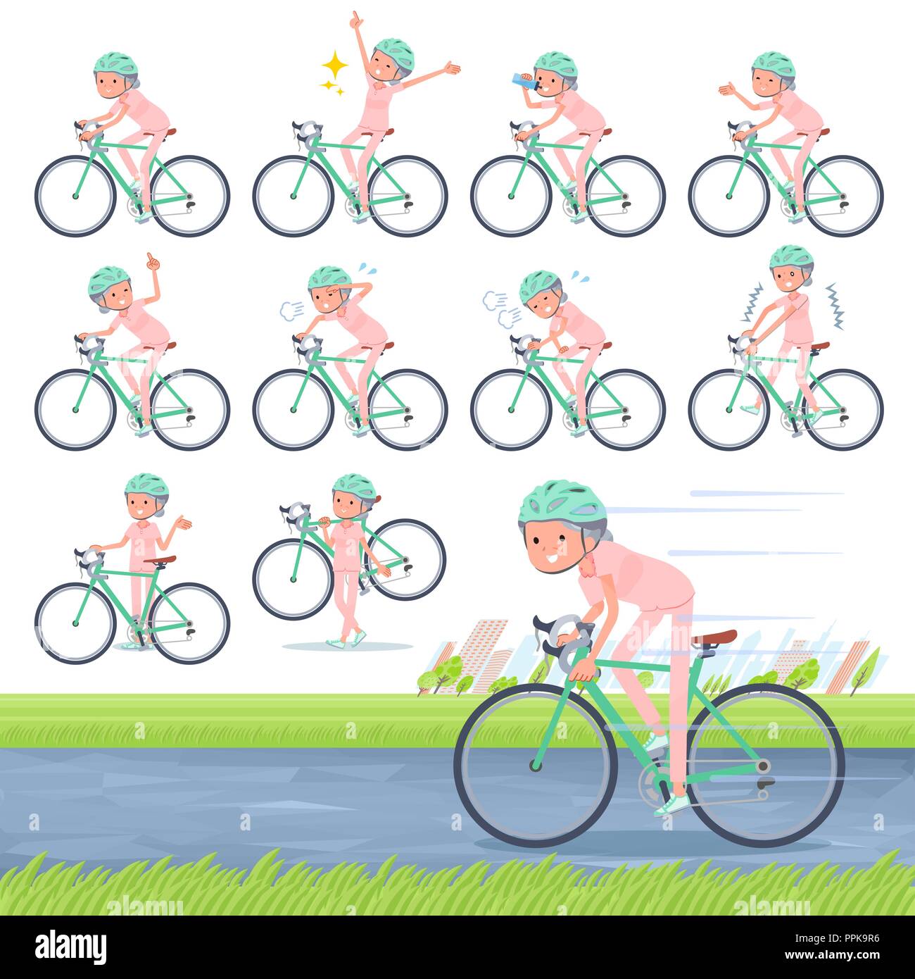 Women enjoying cycling Stock Vector Images - Alamy