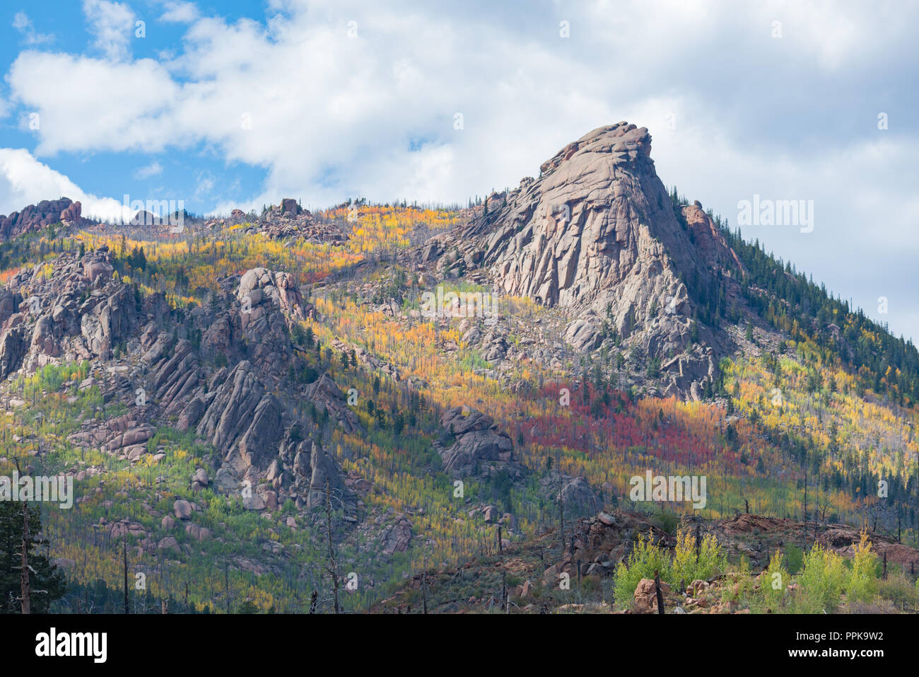 Mountain Changing Colors in the Fall Stock Photo - Alamy