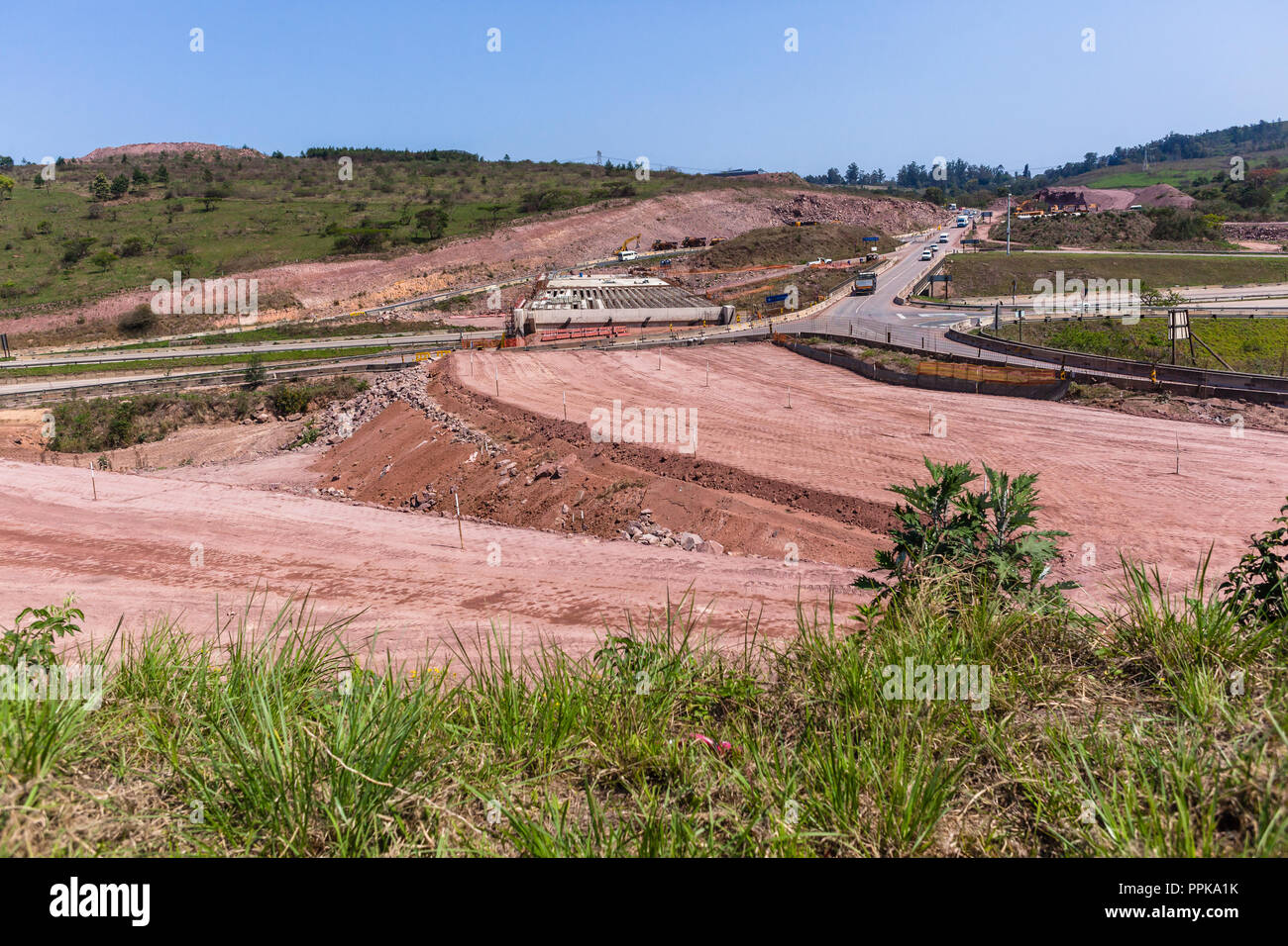 New road highway inter section bridge expansion industrial machines ...