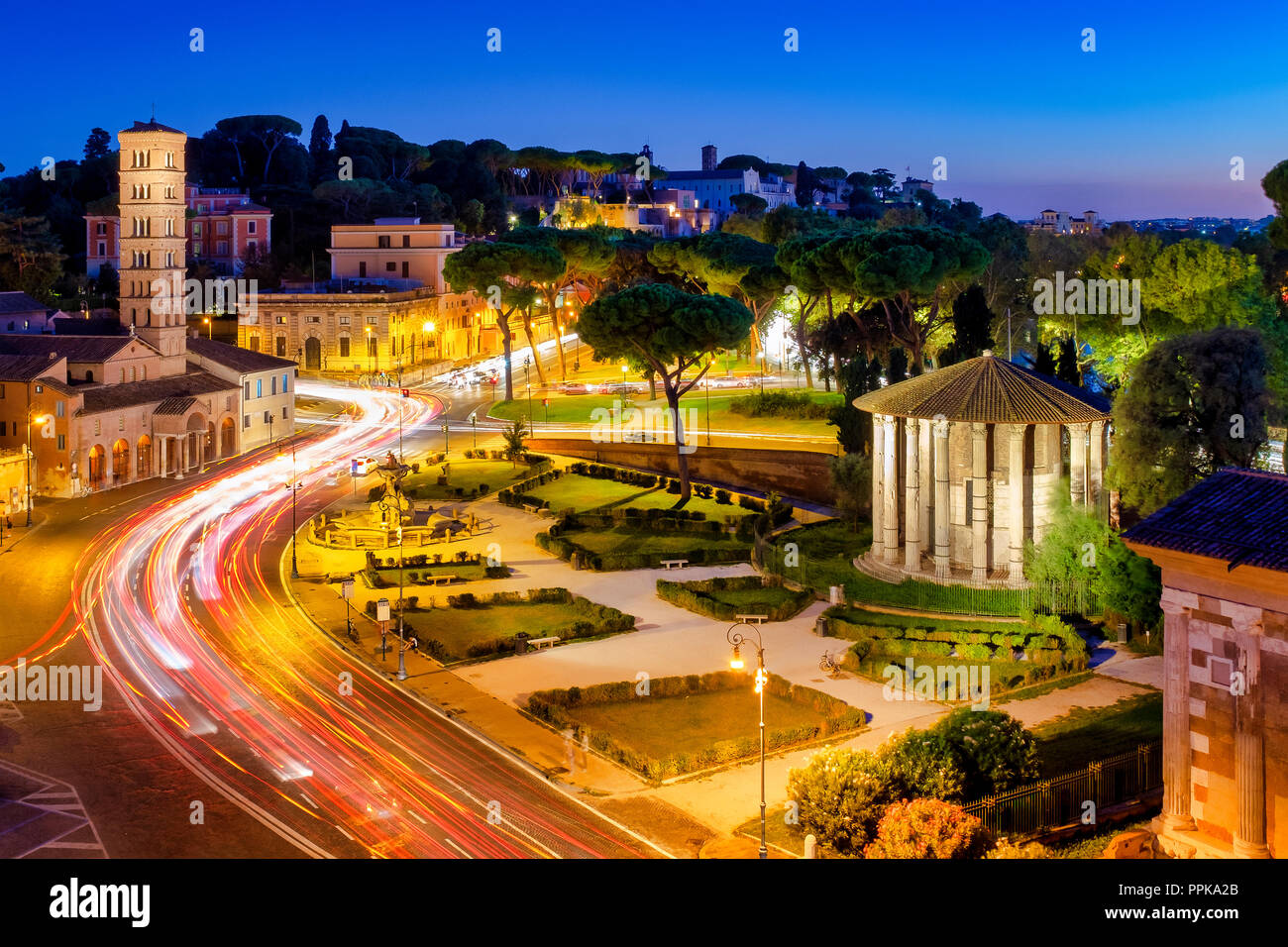 Aerial view of the Piazza della Bocca della Verità, Rome, Italy Stock ...
