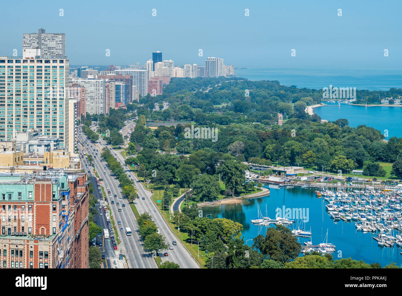 Aerial view of Lake Michigan shoreline Stock Photo - Alamy