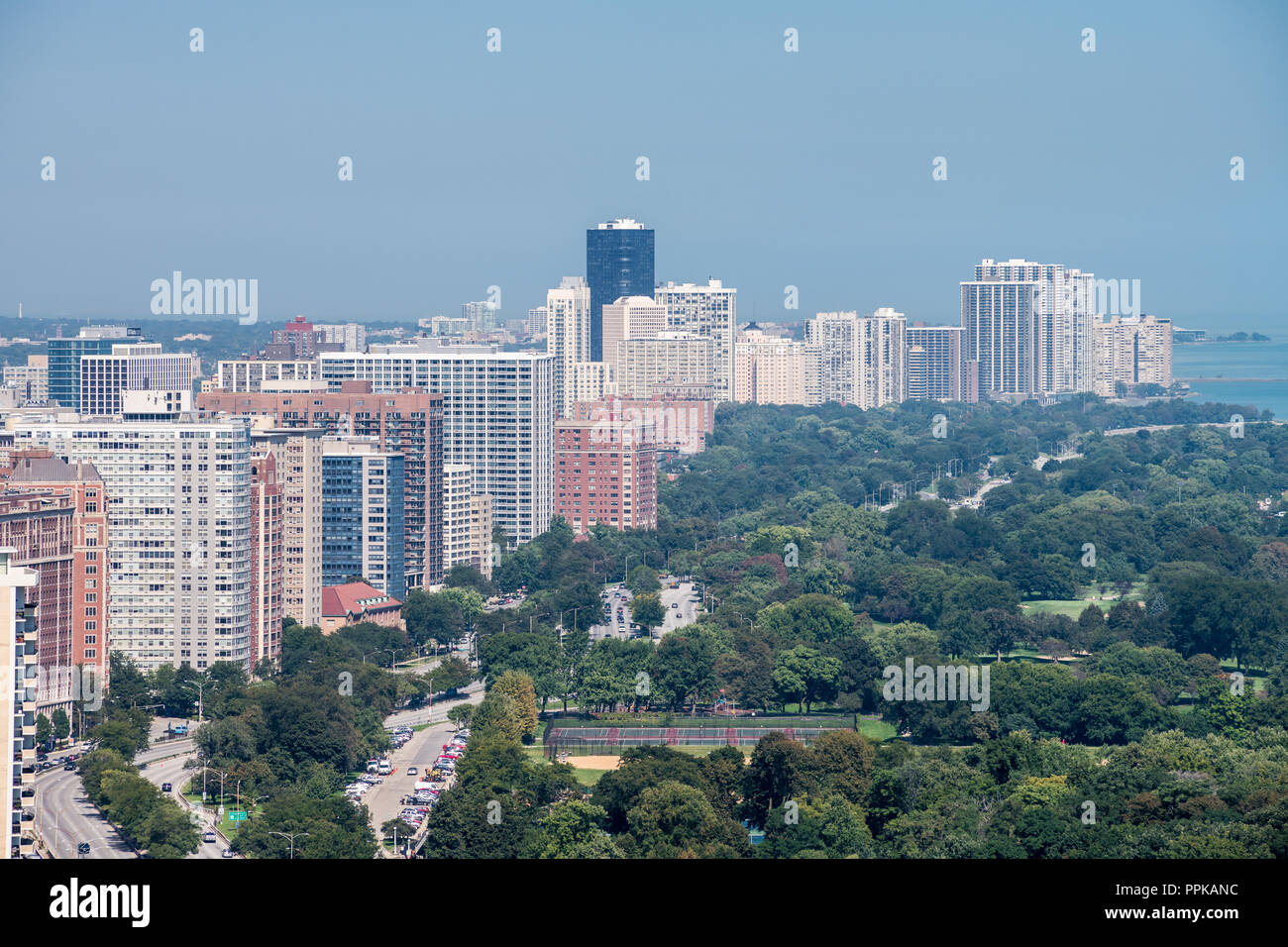 Aerial view of Lake Michigan shoreline Stock Photo - Alamy