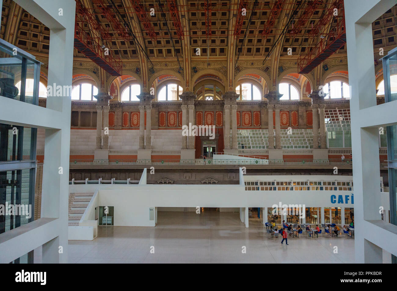 Interior of the Museu Nacional d'Art de Catalunya or National Art ...